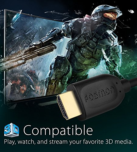 Fosmon 4K HDMI Cable 25 FT, Gold-Plated Ultra High Speed [10.2Gbps UHD 2160p@30Hz 3D HD 1080p] Supports Fire TV, Apple TV, Ethernet, Audio Return, Xbox Playstation PS3 PS4 PC