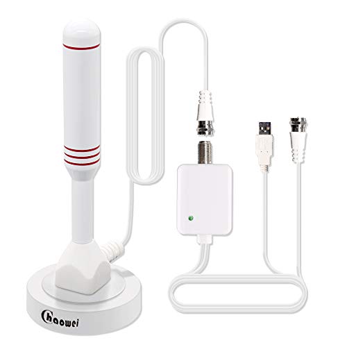 Chaowei Portable Indoor Outdoor Amplified HDTV Antenna with Signal Booster Amplifier, Magnetic Base,16.5ft Coax Cable, Up to 120 Miles-Support 4K 1080p Smart TV and All Equipment with ATSC Tuner