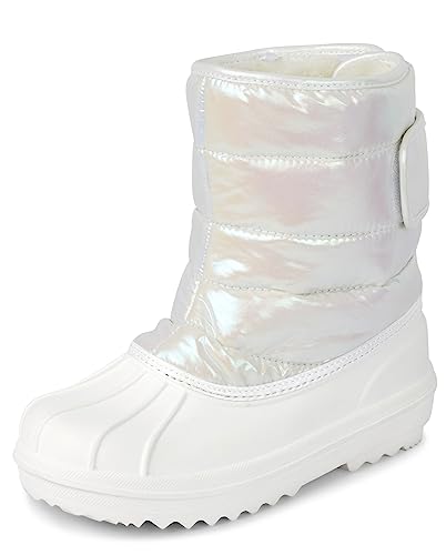 The Children's Place,Faux Fur Trim Winter Snow Boots,WHITE,Youth 1