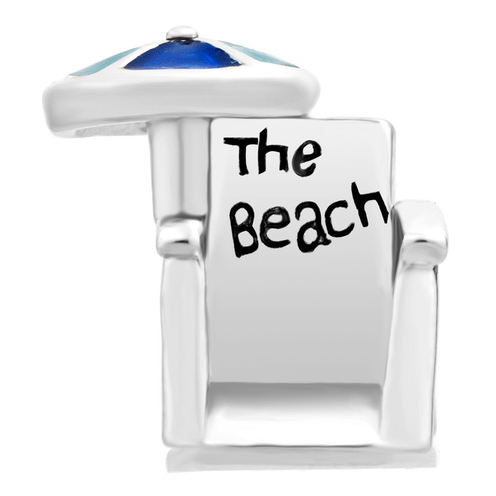 CharmSStory Beach Chair Umbrella Lucky Charms Beads For Bracelets (Blue)