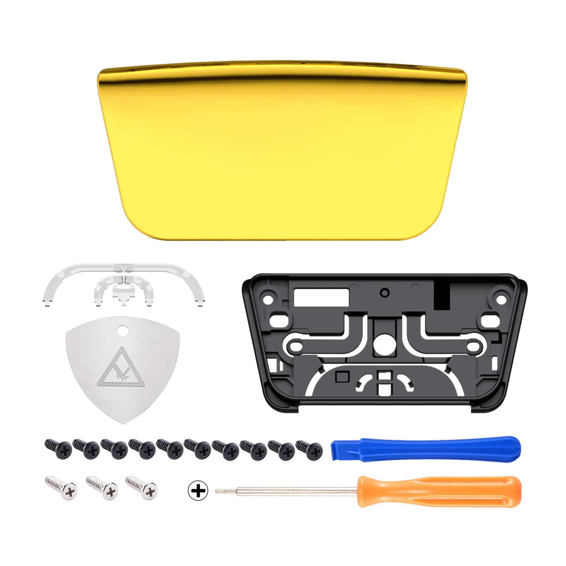 eXtremeRate Chrome Gold Glossy Replacement Touchpad Cover Compatible with ps5 Controller BDM-010 BDM-020 BDM-030 BDM-040 050, Custom Part Touch Pad Compatible with ps5 Controller - Without Controller