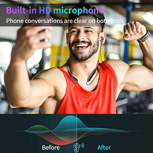 Vofolen Headphones Bluetooth Sport with Mic,Neckband Wireless Earbuds, Sweatproof in-Ear Earphones for Running Workout,10 Hours Playtime,Noise Cancelling Headsets for iPhone, Samsung, Android