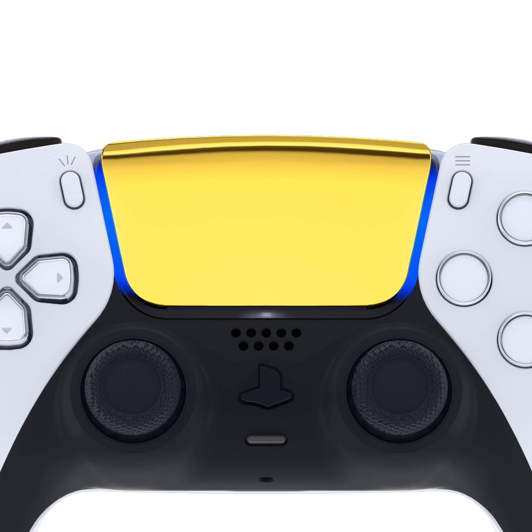 eXtremeRate Chrome Gold Glossy Replacement Touchpad Cover Compatible with ps5 Controller BDM-010 BDM-020 BDM-030 BDM-040 050, Custom Part Touch Pad Compatible with ps5 Controller - Without Controller