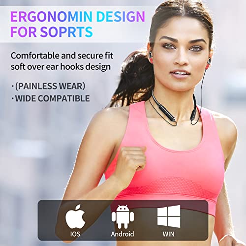 Vofolen Headphones Bluetooth Sport with Mic,Neckband Wireless Earbuds, Sweatproof in-Ear Earphones for Running Workout,10 Hours Playtime,Noise Cancelling Headsets for iPhone, Samsung, Android