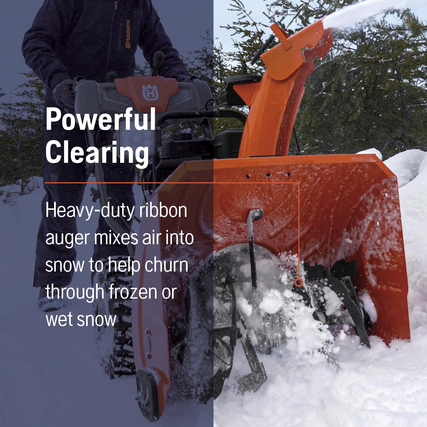 Husqvarna ST224 Snow Blower, 212-cc 5.9-HP, 24-Inch Snow Thrower, Friction Disc Transmission, Two Stage with Push Button Electric Start and Power Steering, Orange