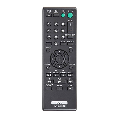 RMT-D197A Remote Control Replace fit for Sony DVD Player DVPSR201P DVPSR210P DVPSR405P DVPSR510H DVP-SR310P DVP-SR320 RMTD197A