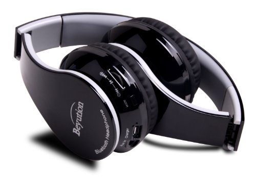 Beyution Hi-Fi Stereo Bluetooth Headphones Best audio Performance Over-ear Bluetooth Headset for Apple Iphone 7 6 5s 5c 5 iPAD Ipod iTouch MAC SAMSUNG S5 S4 S3 Note5 Cell Phone and tablet(BT513-black)