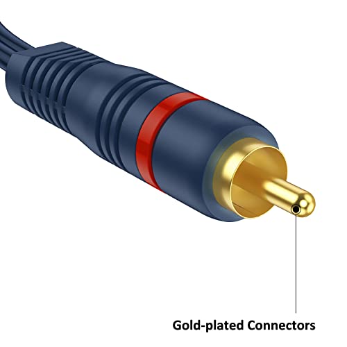 DteeDck RCA Splitter 1 Female to 2 Male 2 Pack, RCA Y Splitter RCA Audio Video Cable Splitter Adapter Dark Blue