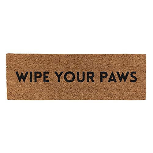 Santa Barbara Design Studio Pets Collection Coir Fiber Door Mat, 30 x 10-Inch, Wipe Your Paws