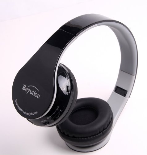 Beyution Hi-Fi Stereo Bluetooth Headphones Best audio Performance Over-ear Bluetooth Headset for Apple Iphone 7 6 5s 5c 5 iPAD Ipod iTouch MAC SAMSUNG S5 S4 S3 Note5 Cell Phone and tablet(BT513-black)