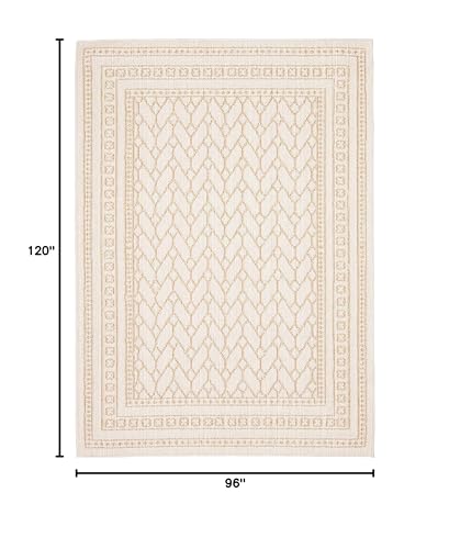 eCarpetGallery Vintage Turkish Area Rug for Living Room Bedroom Taupe Carpet, High Low Pile Textured Rug, 368018, 8'x10'