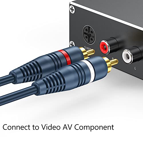 DteeDck RCA Splitter 1 Female to 2 Male 2 Pack, RCA Y Splitter RCA Audio Video Cable Splitter Adapter Dark Blue