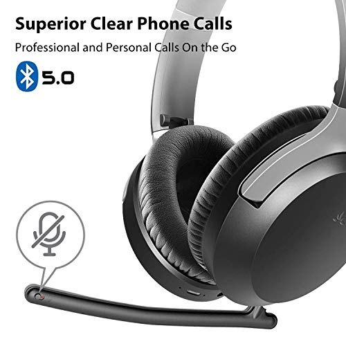 Avantree Oasis & Aria Pro - aptX Low Latency Bluetooth 5.0 Transmitter and Active Noise Cancelling Headphones for TV PC, Certified aptX HD for HiFi Music, Detachable Boom Mic for Clear Calls