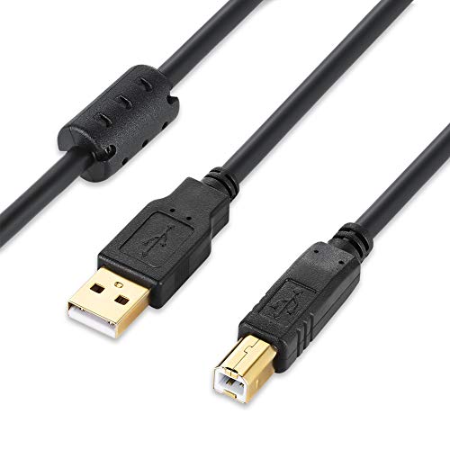 XBOHJOE USB 2.0 Printer Cable 30 FT USB Printer Cable Type A Male to B Male Printer Scanner Cord for HP, Canon, Lexmark, Epson, Dell USB a to b Cable and More (Black 30ft)