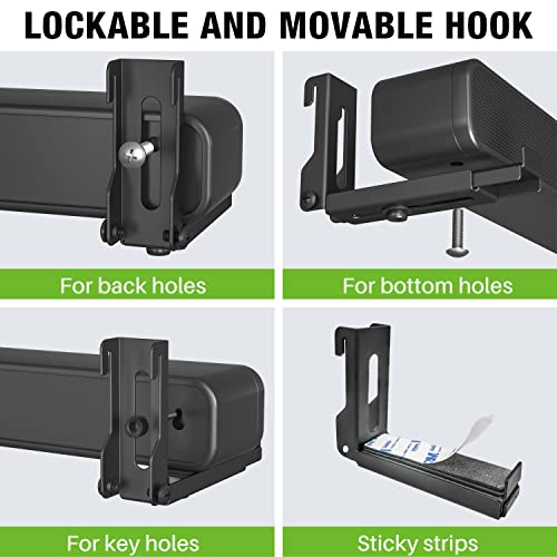 USX MOUNT Universal Soundbar Wall Mount Brackets, Depth Adjustable 3.5-6.1‘’ Sound Bar Mounting Bracket for Most of Soundbars Up to 13.2 Lbs, Removable and Lockable No-Slip Hooks(XAS006)