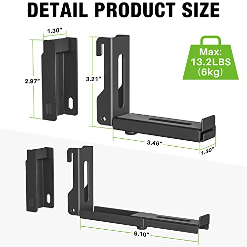 USX MOUNT Universal Soundbar Wall Mount Brackets, Depth Adjustable 3.5-6.1‘’ Sound Bar Mounting Bracket for Most of Soundbars Up to 13.2 Lbs, Removable and Lockable No-Slip Hooks(XAS006)