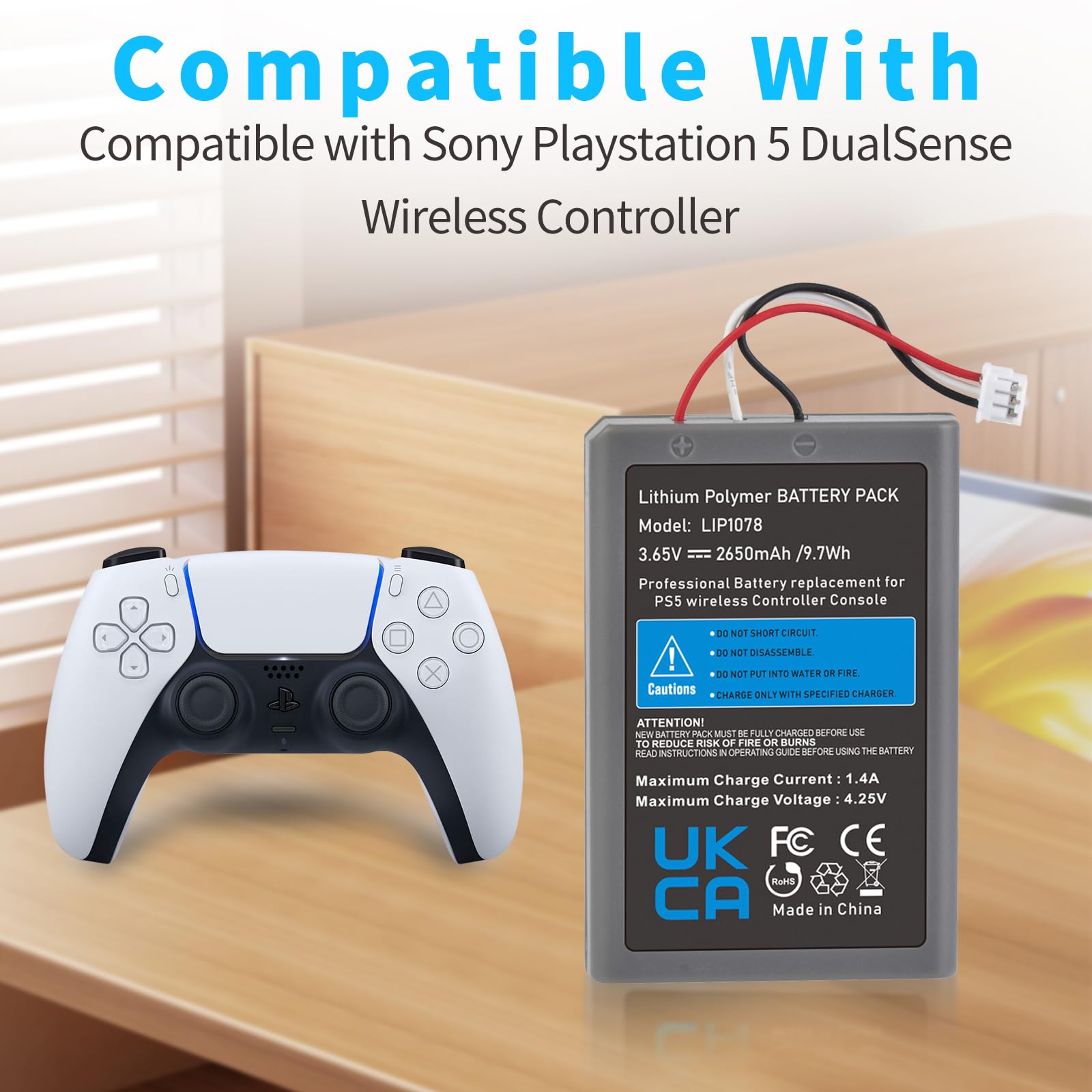 Pickle Power PS5 Controller Battery 2 Pack, 2650mAh LIP1708 Battery for Sony PS5 PlayStation 5 DualSense CFI-ZCT1W Wireless Controller