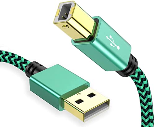 USB Printer Cable USB A to B Cable, 16 FT USB 2.0 B Cable Nylon Braided High-Speed Printer Cord Compatible with Hp, Canon, Brother, Samsung, Dell, Epson, Lexmark, Xerox