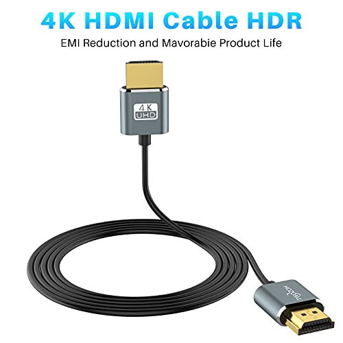 Twozoh Flexible & Slim HDMI Cable 1FT 2 Pack, Ultra Thin HDMI Cord Supports High Speed 4K@60Hz 18gbps 2160P/1080P