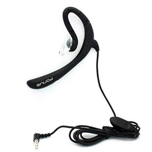 Wired Mono Headset Earphone w Mic Headphone 3.5mm Single Earbud Hands-Free Microphone Over-The-Ear Compatible with Motorola One Zoom Phone