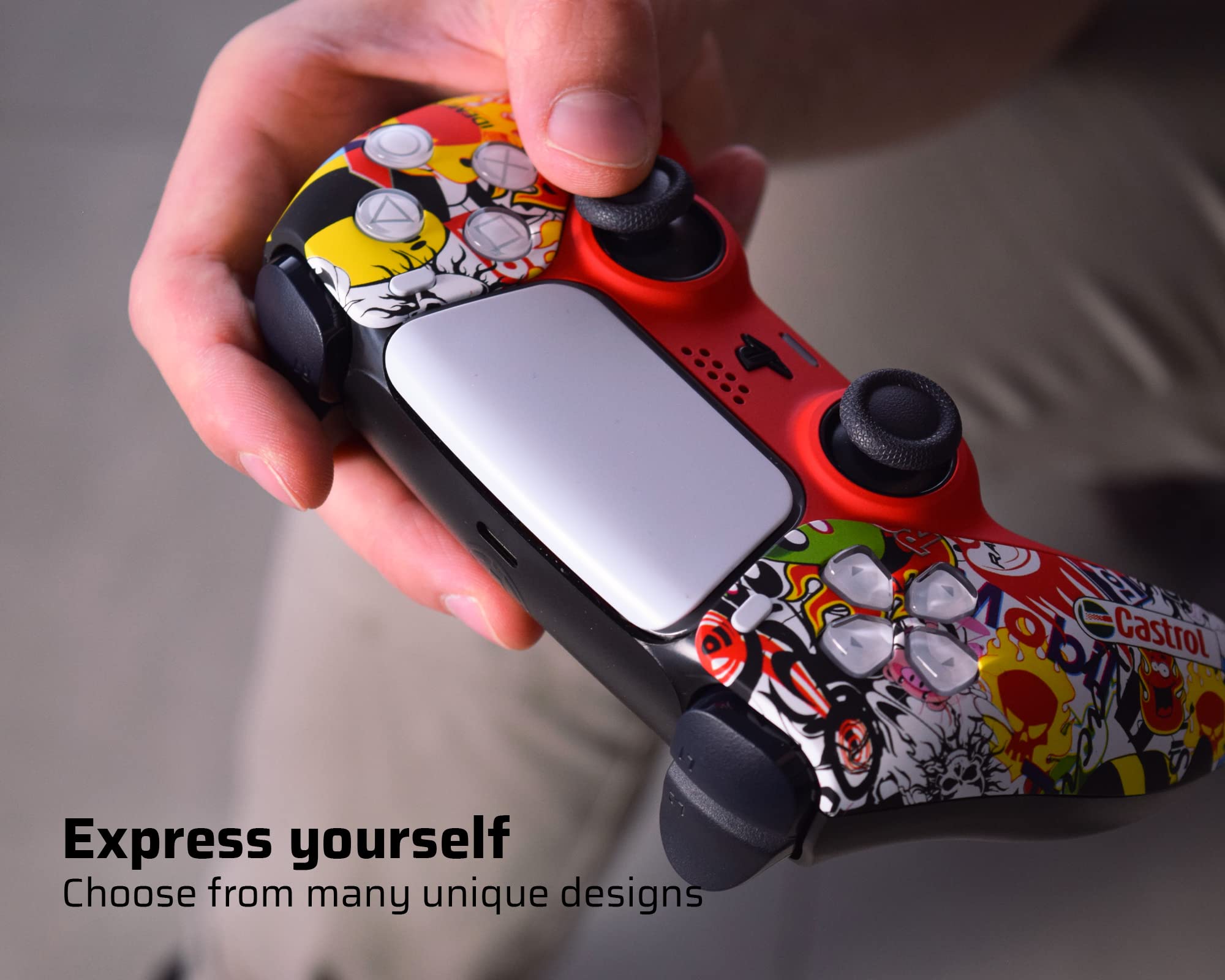 AimControllers PRO Controller compatible with PS5 Console & PC | Custommade Wireless Gaming Controller with 4 Back Remappable Paddles | Gaming Accessories Electronics | Stickerbomb