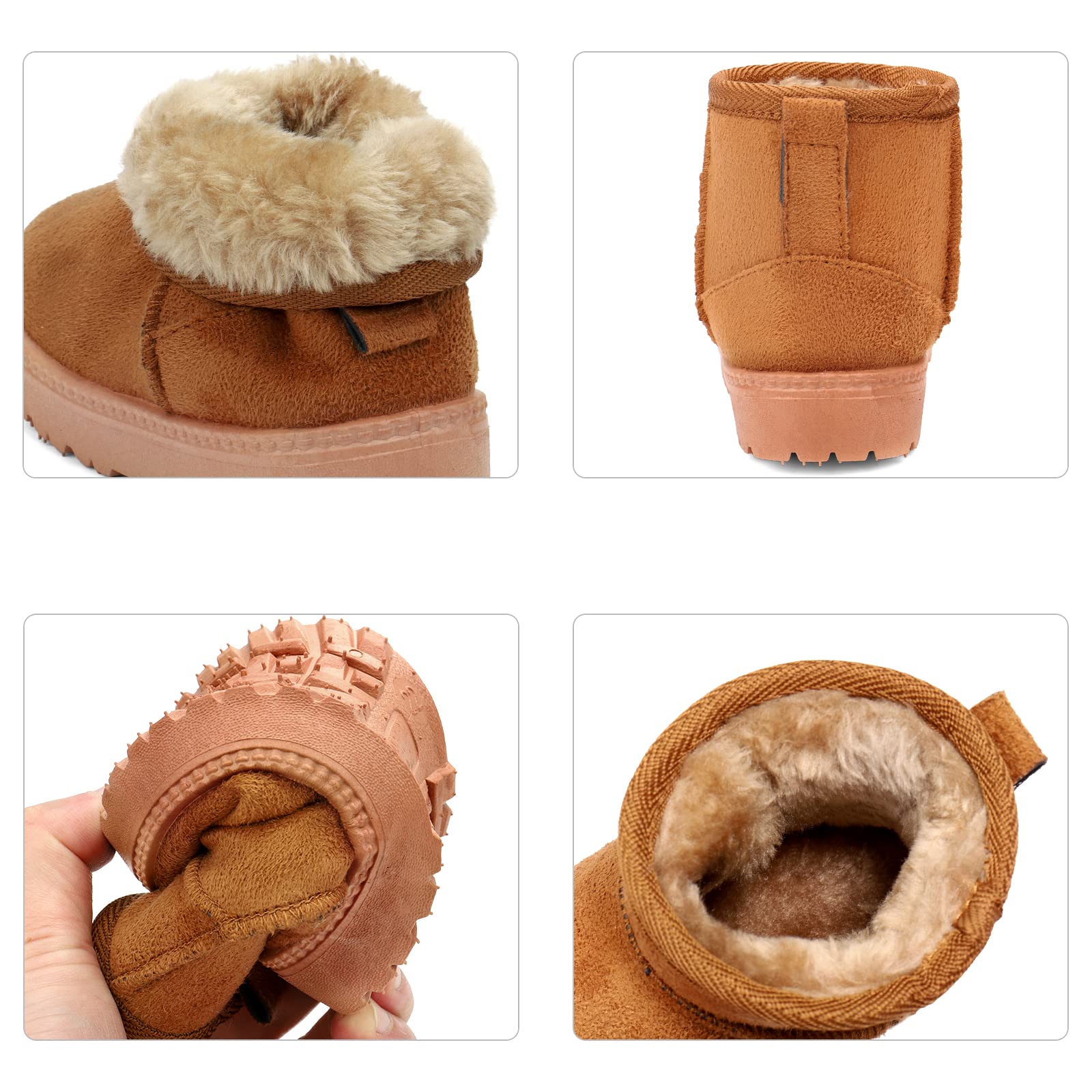 MK MATT KEELY Winter Boots Boys Girls Soft Warm Shoes Toddler Black Snow Boots 10 Toddler Khaki