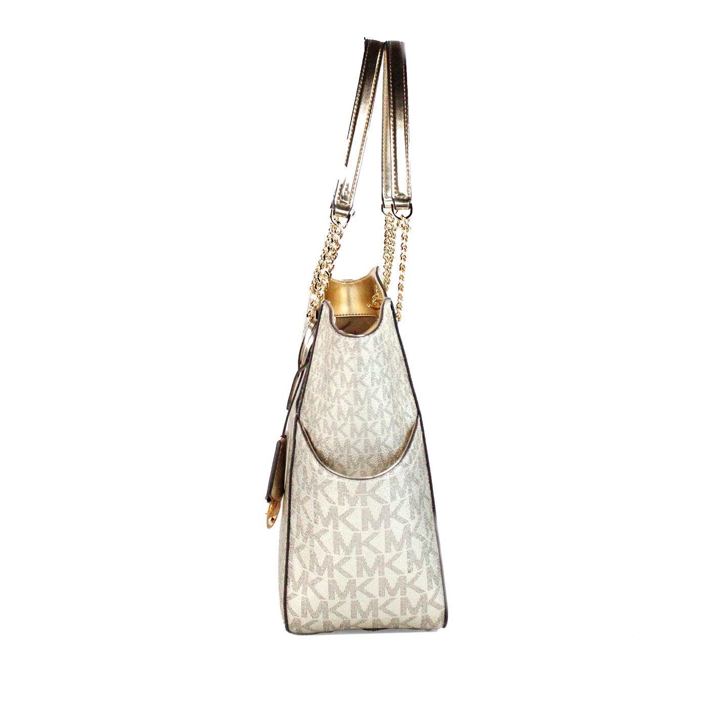 Michael Kors Jet Set Travel Large Chain Shoulder Tote (Pale Gold)