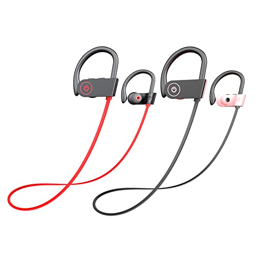 Bluetooth Headphones Wireless Earbuds Bluetooth 5.1 Running Headphones IPX7 Waterproof Earphones with 10 Hrs Playtime HiFi Stereo Noise Cancelling Headsets for Workout Gym