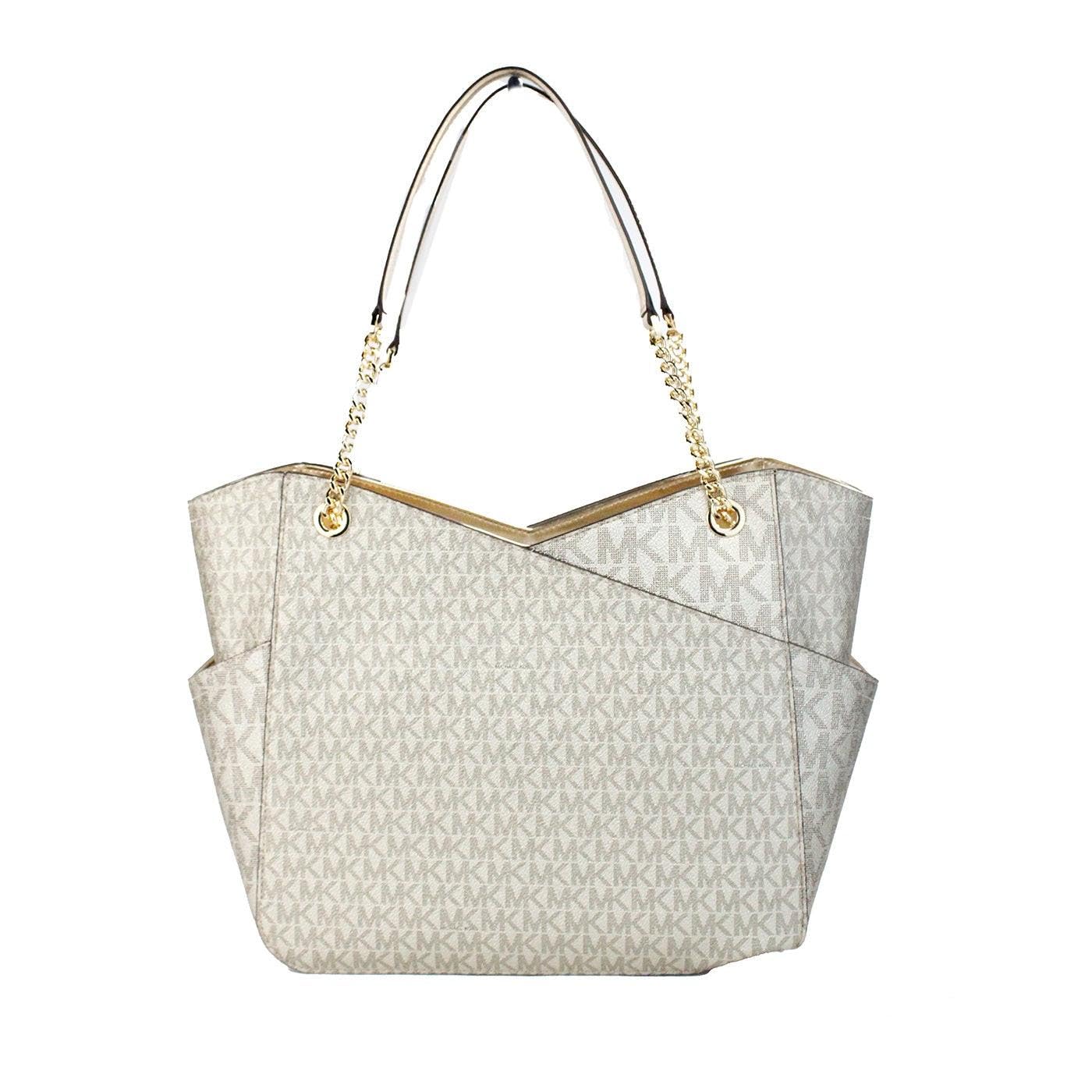 Michael Kors Jet Set Travel Large Chain Shoulder Tote (Pale Gold)