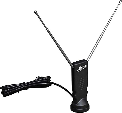 HIDB TV Antenna for Smart TV, Long Range Rabbit Ears Indoor TV Antenna HD Digital for Free-to-air HDTV Channels，Stickiness Base for Easy Placement Both Suitable for Home Car