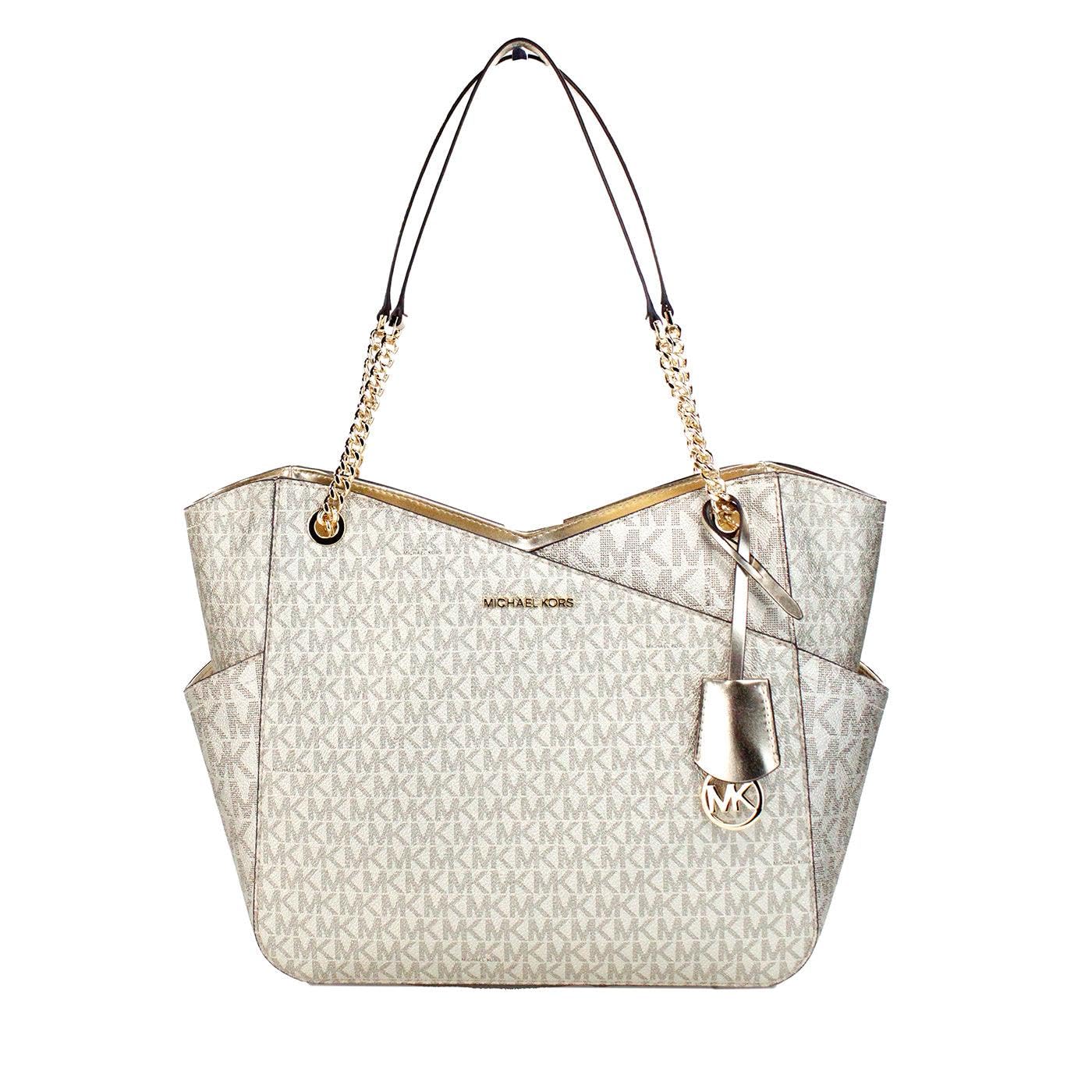 Michael Kors Jet Set Travel Large Chain Shoulder Tote (Pale Gold)