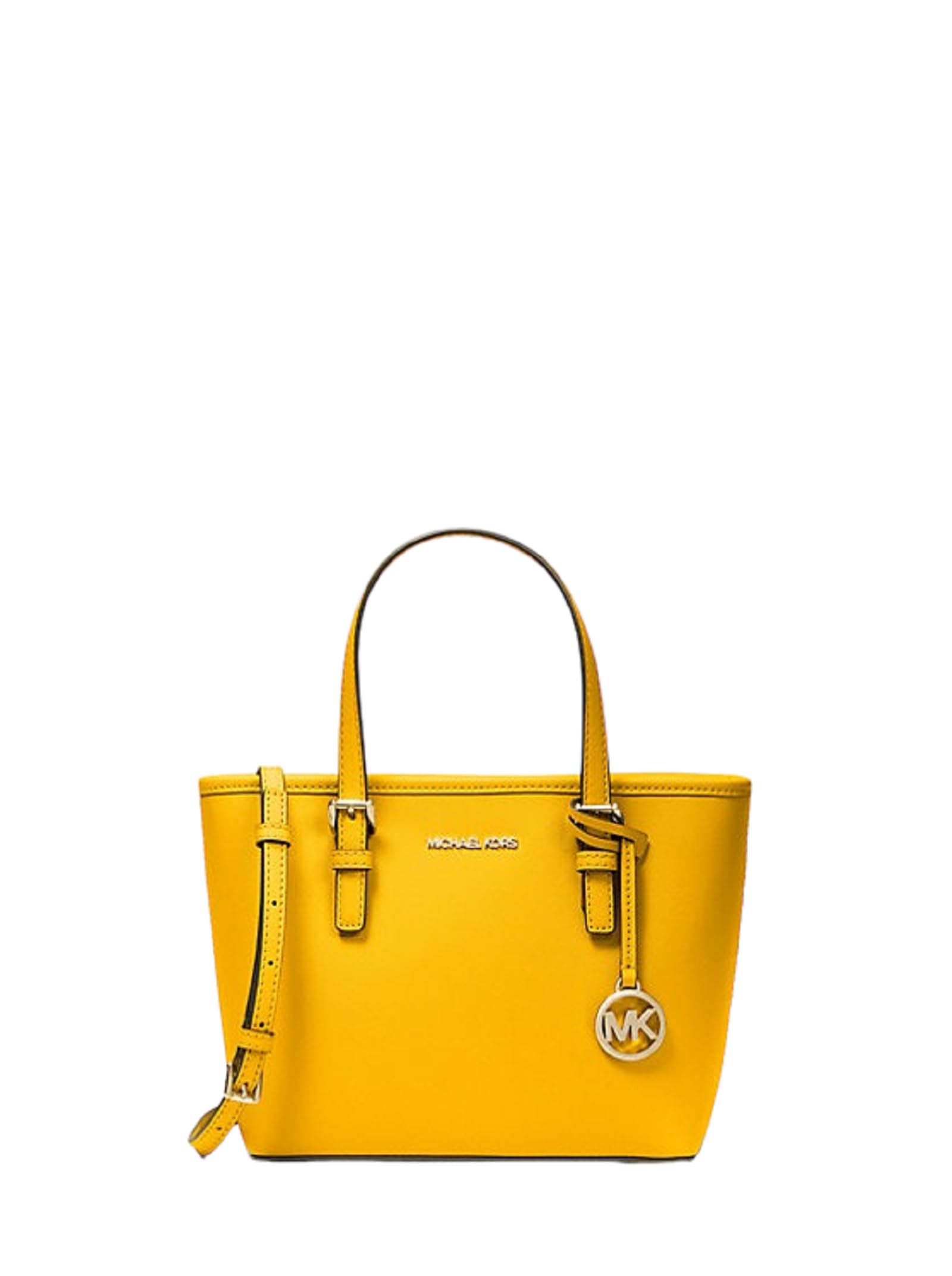 Michael Kors Jet Set Travel Leather XS Carryall Zip Convertible Tote Satchel Bag (Jasmine Yellow)
