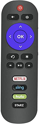 Remote Compatible with All TCL Roku TV with Hulu Netflix Sling Starz App Shortcut Keys