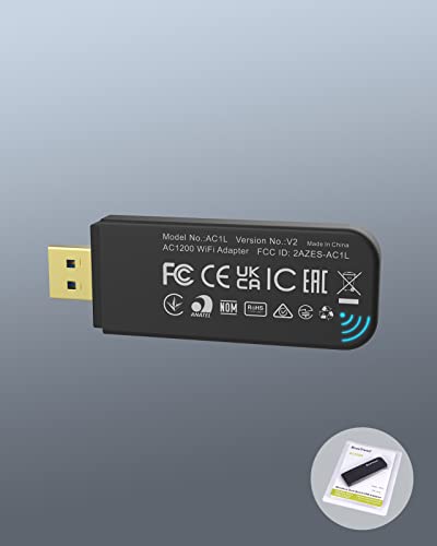 BrosTrend Linux USB WiFi Adapter 1200Mbps Supports Ubuntu, Mint, Kali, Debian, Kubuntu, Mate, Zorin, PureOS, Raspberry Pi 2+, Windows 11, USB3.0 Wireless Dual Band Wi-Fi 5GHz/867Mbps + 2.4GHz/300Mbps
