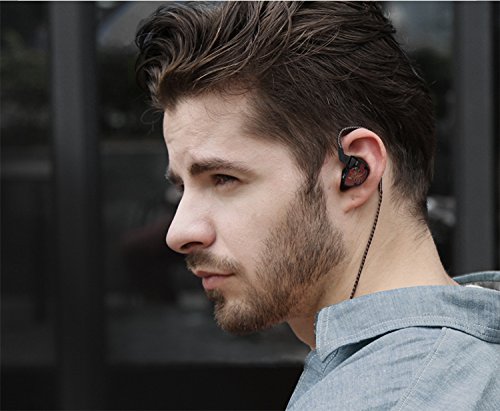 Kinboofi KZ ZS10 Earbuds Headphone, in Ear Monitor Hybrid 4 Balanced Armature and 1 Dynamic Driver Earphone with Detachable 2 Pins Cable for MP3 Player, Android Smart Devices (with Mic, Black)…