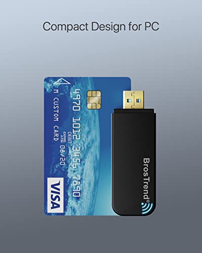 BrosTrend Linux USB WiFi Adapter 1200Mbps Supports Ubuntu, Mint, Kali, Debian, Kubuntu, Mate, Zorin, PureOS, Raspberry Pi 2+, Windows 11, USB3.0 Wireless Dual Band Wi-Fi 5GHz/867Mbps + 2.4GHz/300Mbps