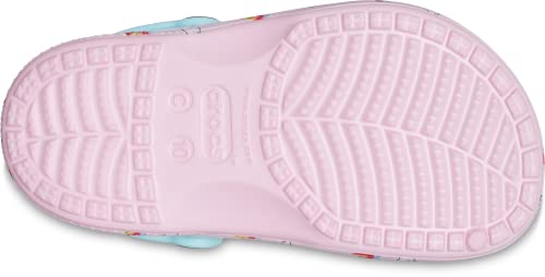 Crocs Baya Lined Clogs, Fuzzy Slippers for Kids and Toddlers, Rainbows and Clouds, 6 US Unisex