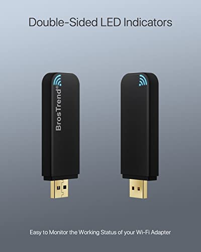 BrosTrend Linux USB WiFi Adapter 1200Mbps Supports Ubuntu, Mint, Kali, Debian, Kubuntu, Mate, Zorin, PureOS, Raspberry Pi 2+, Windows 11, USB3.0 Wireless Dual Band Wi-Fi 5GHz/867Mbps + 2.4GHz/300Mbps