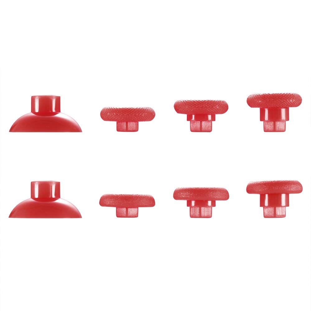 eXtremeRate Red Plastic Bottom Removable Thumbstick Joystick for PS5 for PS4 All Model Controller, Replacement Parts Adjustable Height Analog Thumb Stick for Xbox One S X Elite Controller