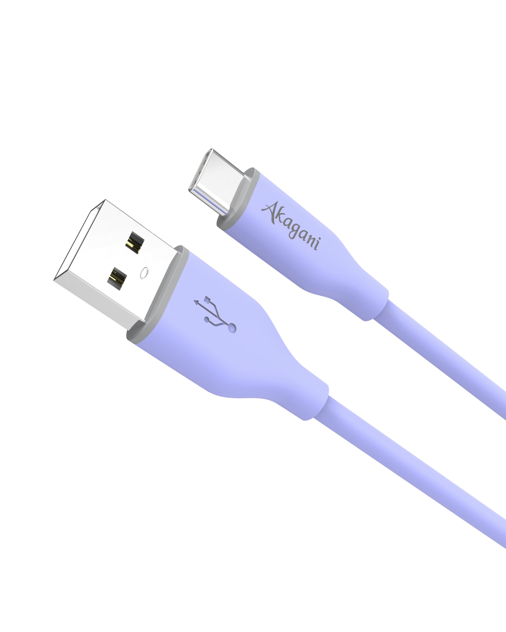 USB C Cable Super Flex Pastel Silicone USB A to Type C Charger Cable for Android Phone, for Samsung Galaxy Note 20 10 9 S20 S10 S9 S8, LG V50 V20 G5 4.26FT USB 2.0 Violet