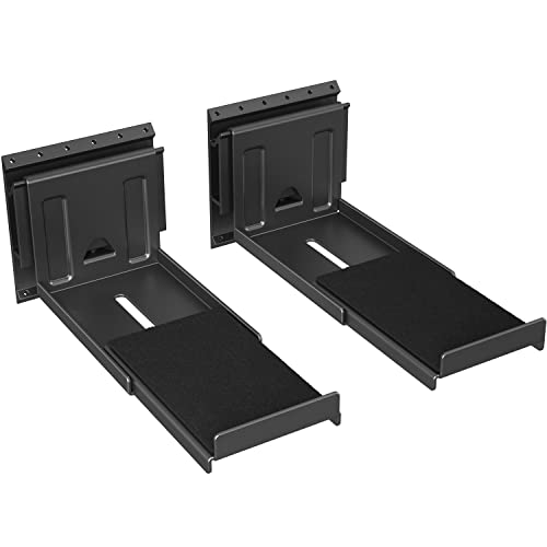 ‎USX MOUNT Universal Soundbar Wall Mount for Drywall Wood Studs Concrete Wall Up to 22 Lbs Sound Bar Mounting Brackets Under TV, Depth Adjustable 4.13-6.3‘’ Removable and Lockable No-Slip Hooks