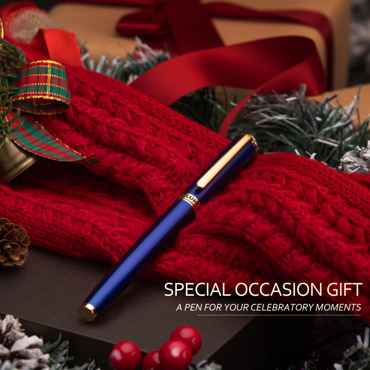 BEILUNER Luxury Rollerball Pen,24K Gold Trim,Noble and Elegant Designs,Schneider Ink Refill, Best Roller Ball Pen Gift Set for Men & Women, Professional, Executive Office, Nice Pens