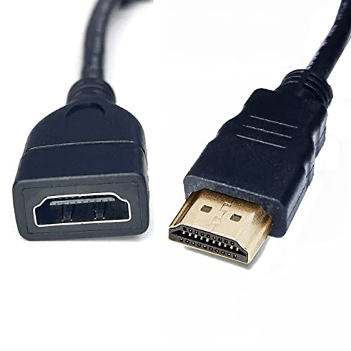 MYUANGO HDMI Male to Female Extender Cable Short HDMI Extender Convenient for Fire TV Stick, Google Chrome Cast, Roku Stick, HDTV, Laptop and PC