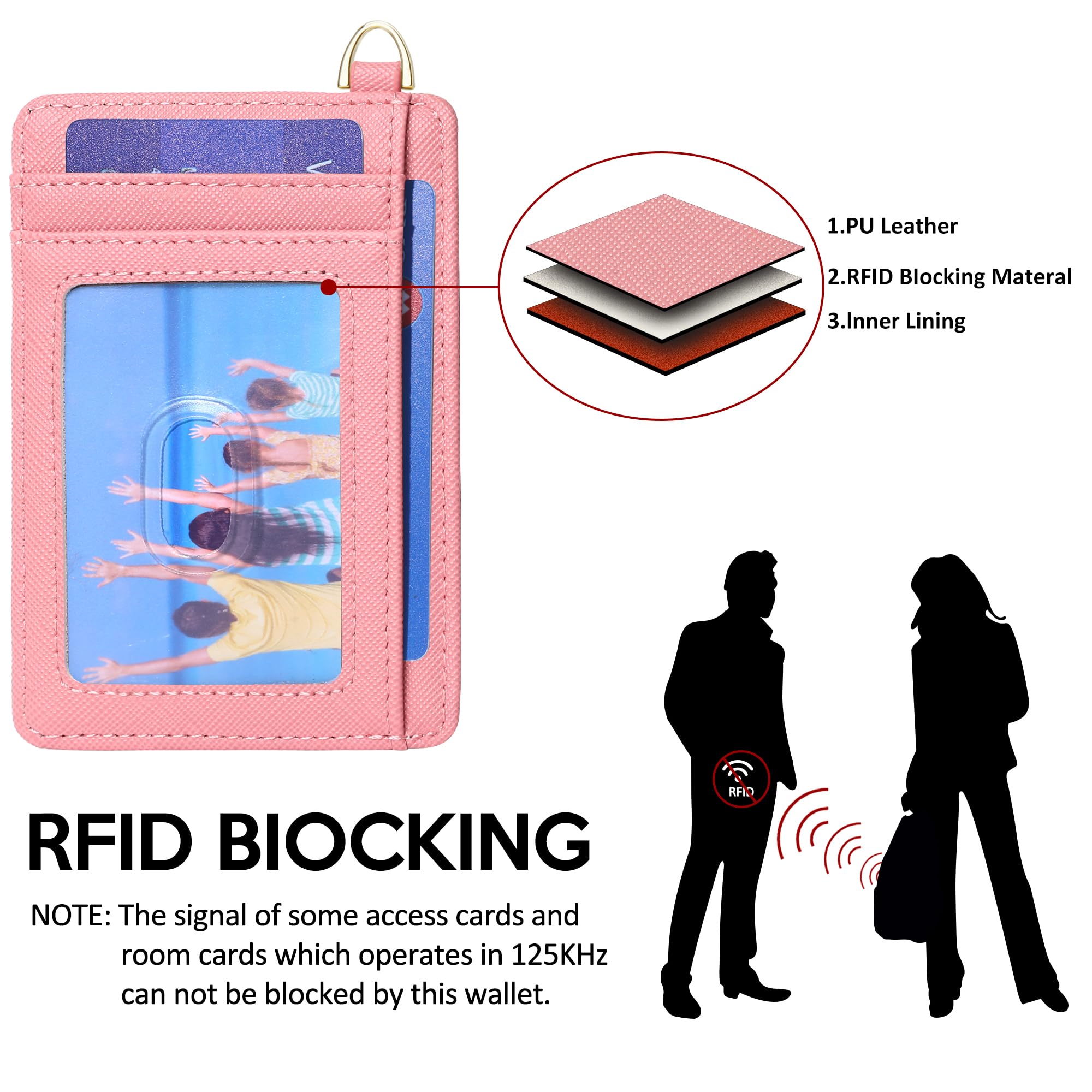 Badiya Credit Card Holder Slim Minimalist Wallet, Front Pocket Purse RFID Blocking Wallet Compact Card Case with ID Window for Women & Men