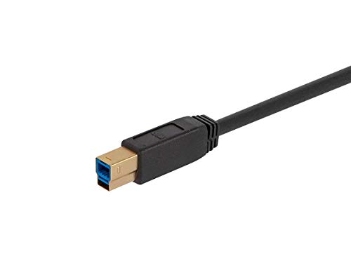 Monoprice USB 3.0 Type-A to Type-B Cable - 3 Feet - Black | Compatible with Monitor, Scanner, Hard Disk Drive, USB Hub, Printers - Select Series