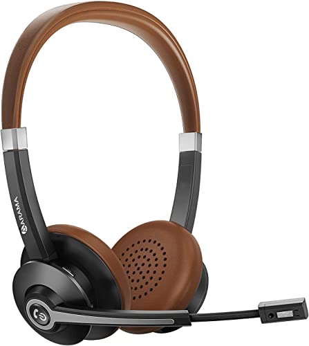 Bluetooth Headset V5.0, High Voice Clarity with Noise Canceling Mic 25Hrs Playtime Hands Free Wireless Headset for Cell Phones iPhone