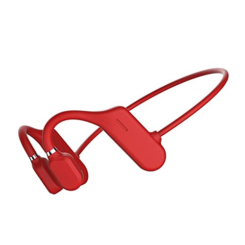 leybold Bone Conduction Headphones, Wireless Earphones with Mic, Open-Ear Bluetooth IPX6 Waterproof Sports Headphones, for Sports Hiking Running Driving Cycling Fitness Workouts Walking,Red