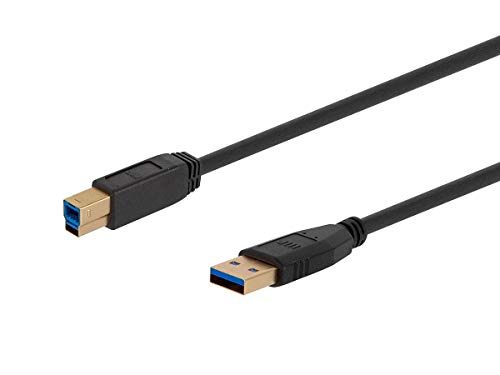 Monoprice USB 3.0 Type-A to Type-B Cable - 3 Feet - Black | Compatible with Monitor, Scanner, Hard Disk Drive, USB Hub, Printers - Select Series