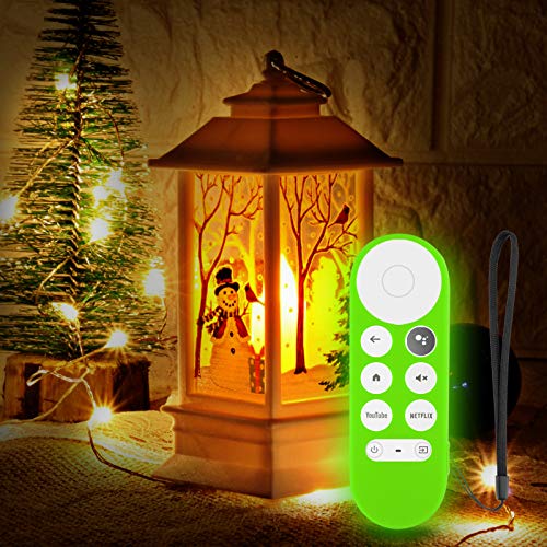 Glow Remote Cover Replacement for Chromecast with Google TV, Silicone Skin with Lanyard (Lime Green)