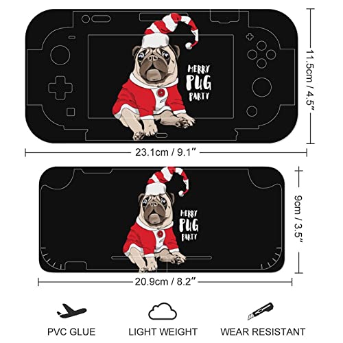 Santa Pug Stickers Full Wrap Decal Skin Faceplate Protective Stickers Compatible for Nintendo Switch for Switch Lite